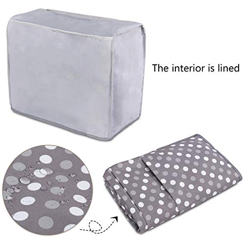 Luxja Dust Cover for Sewing Machine, Sewing Machine Cover with Pockets for Extra Accessories (Compatible with Brother and Singer), Gray Dots