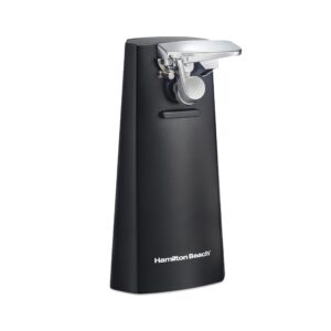 hamilton beach electric automatic can opener with easy-clean detachable cutting lever, cord storage, knife sharpener, black (76702)