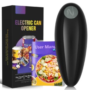 one touch electric can opener easy open any can sizes with smooth edge, hands free battery operated electric can openers for kitchen, kitchen gadget gift for chef, women, and senior with arthritis