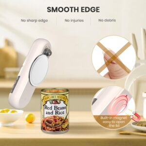 miadore Electric Can Opener for Kitchen,Rechargeable Automatic Can Opener with Removable Tilted Blade,One-Touch Operation, Smooth Edge,Built-In Magnet,Power Warning-Elegant Grey