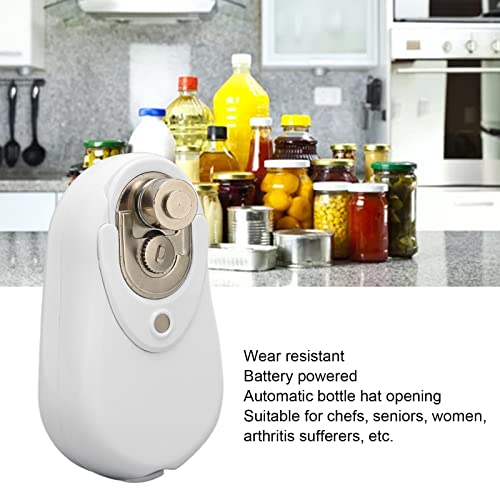 One Touch Electric Can Opener, Battery Operated ABS Can Opener for Kitchen and Seniors