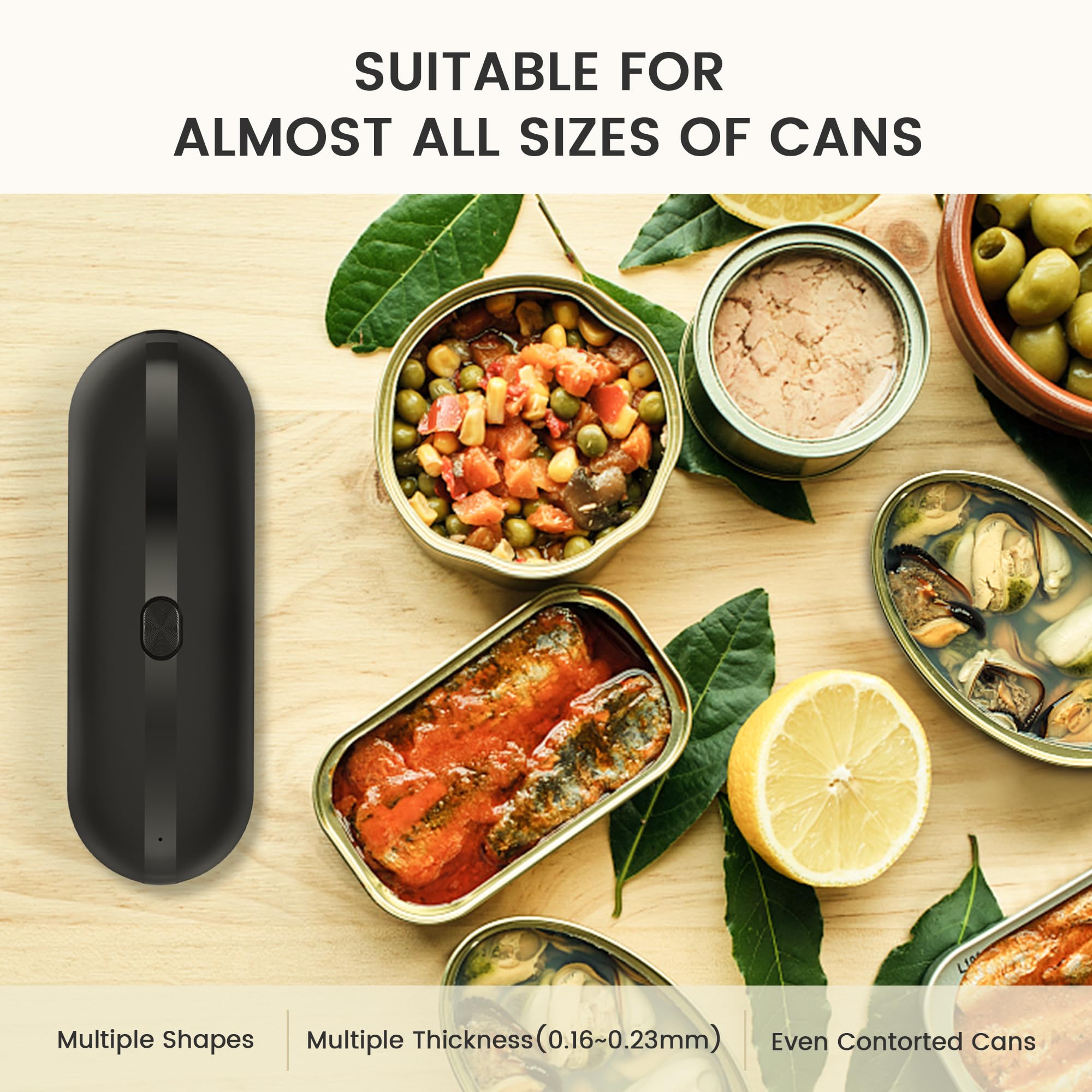 miadore Electric Can Opener, Automatic Can Opener with Removable Tilted Blade and Built-In Magnet,Smooth Edge, Hands-Free, Rechargeable Battery Powered