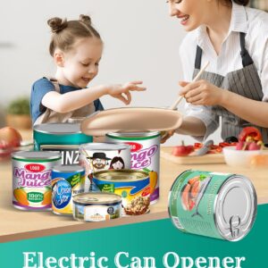 Electric Can Opener, No Sharp Edge Can Opener Electric, Hands-Free Electric Can Opener for Kitchen, Automatic Can Opener for Any Size, Kitchen Gadget Handheld Can Opener for Arthritis and Seniors