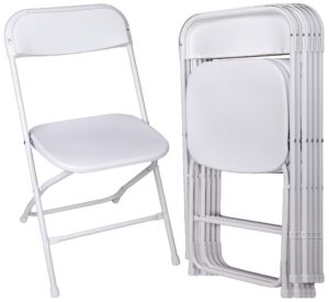 signature folding plastic chair with 500-pound capacity, white, 6-pack