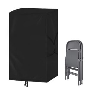 pomer folding chair storage bag for plastic, resin, and wood folding chairs waterproof chair cover with handle for chairs storage and transport - 20x12x39inch