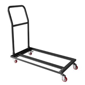 folding chair dolly black multifunction folding chair cart commercial, folding chair storage cart with 2 swivel casters, storage and transport dolly for plastic resin and wood folding chairs