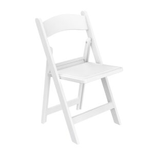 Allpop 4 Pack Resin Folding Chair with Vinyl Padded Seat, 550LB Capacity, Commercial Chair Set for Party Wedding Picnic Events, White