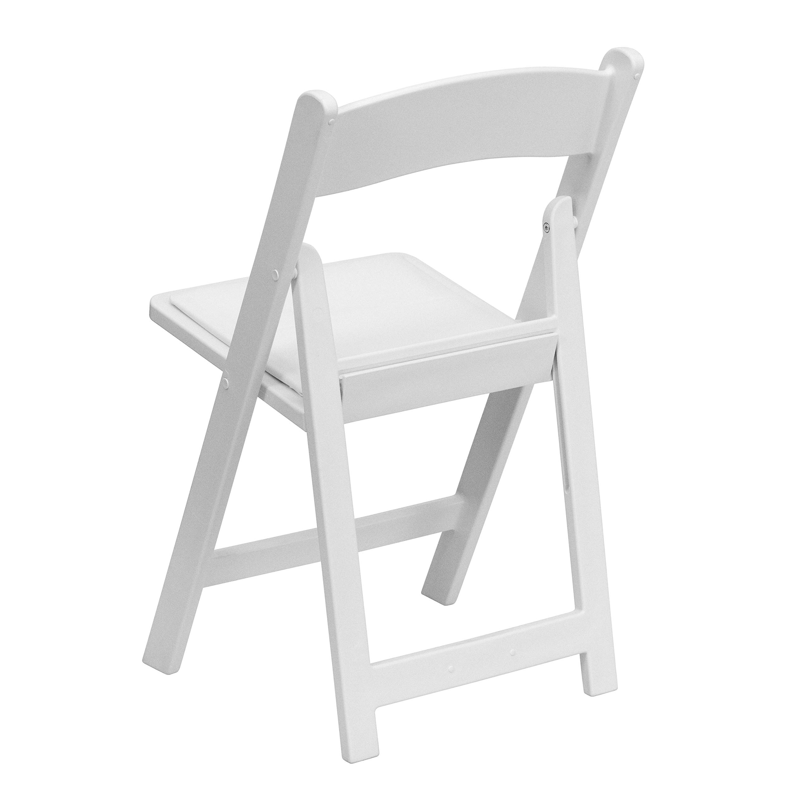 EMMA + OLIVER Folding Chair - White Resin – 2 Pack 800LB Weight Capacity Comfortable Event Chair - Light Weight Folding Chair