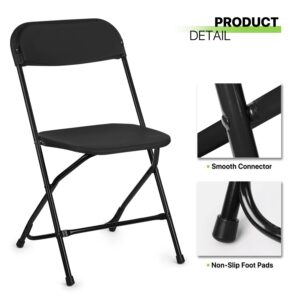 Magshion Plastic Folding Chairs 10 Pack Foldable Dinning Chairs for Wedding Parties Event Outdoor Indoor Lightweight Chair 330lb Capacity, Black