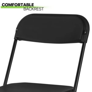 Magshion Plastic Folding Chairs 10 Pack Foldable Dinning Chairs for Wedding Parties Event Outdoor Indoor Lightweight Chair 330lb Capacity, Black