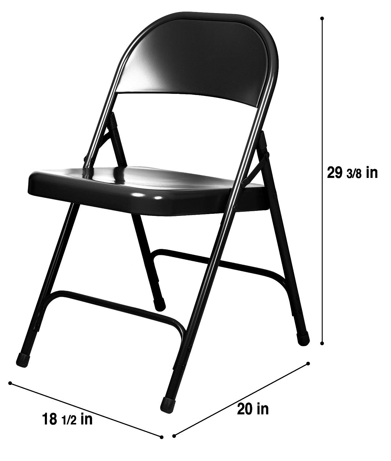 OEF Furnishings (4 Pack), Black Heavy Duty Steel Folding Chair