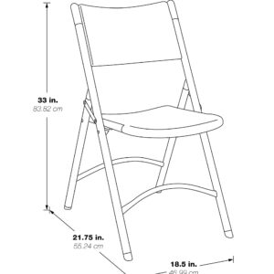 Office Star Resin Furniture for Indoor or Outdoor Use, 4-Piece Set, Folding Chairs Light Grey