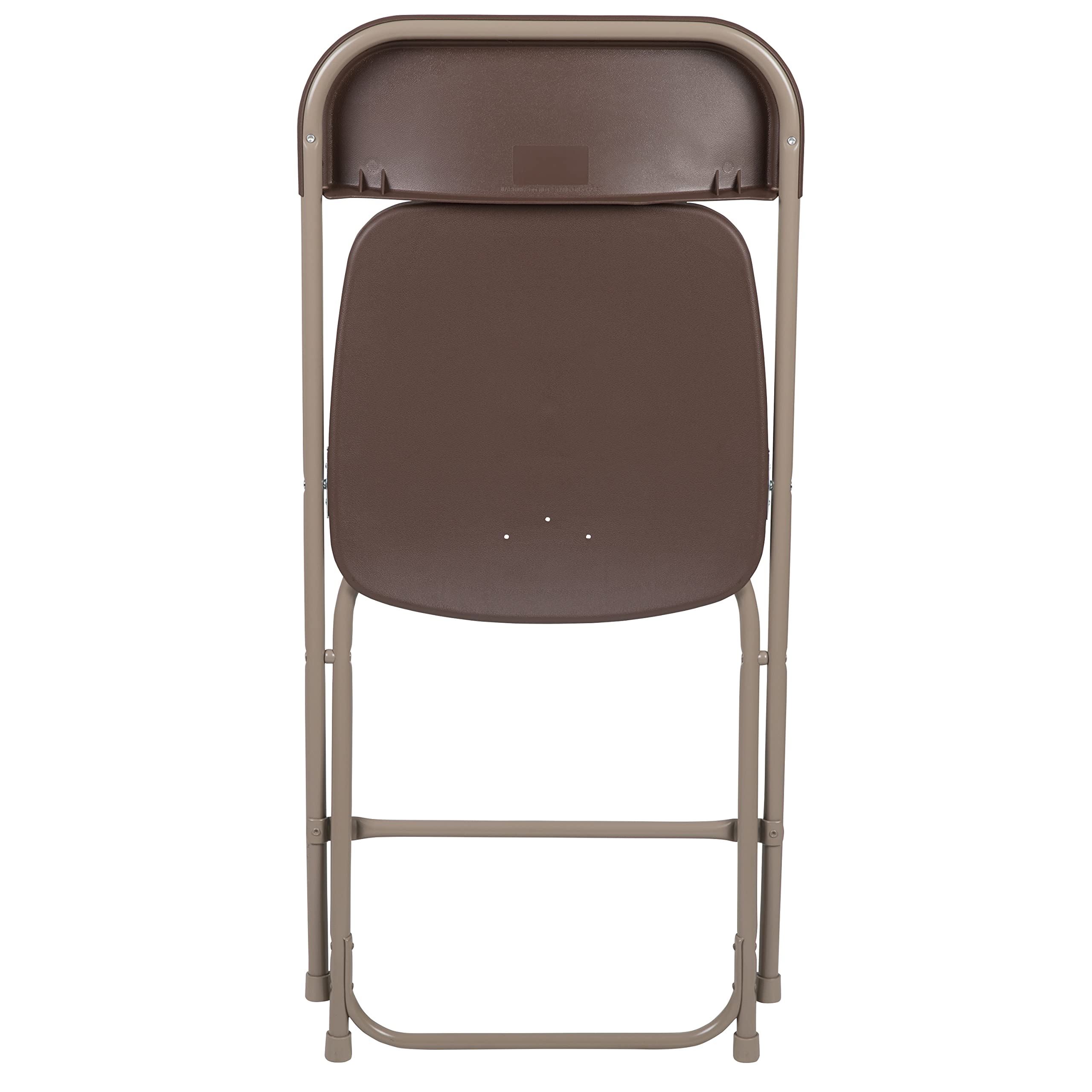 EMMA + OLIVER Folding Chair - Brown Plastic - 4 Pack 650LB Weight Capacity Comfortable Event Chair - Lightweight Folding Chair