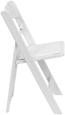 TentandTable White Resin Stackable Folding Chairs | 4 Pack | Heavy Duty | 300-Pound Capacity | for Banquets, Weddings, and Events