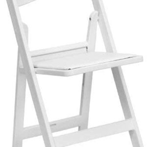 TentandTable White Resin Stackable Folding Chairs | 4 Pack | Heavy Duty | 300-Pound Capacity | for Banquets, Weddings, and Events