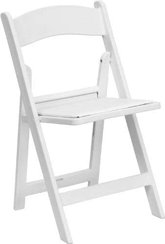 TentandTable White Resin Stackable Folding Chairs | 4 Pack | Heavy Duty | 300-Pound Capacity | for Banquets, Weddings, and Events