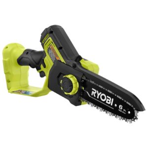 ryobi one+ hp 18v brushless 6 in. battery compact pruning mini chainsaw (tool only- battery and charger not included)