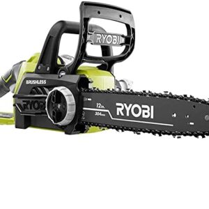 Ryobi ONE+ 12 in. 18-Volt Brushless Lithium-Ion Electric Cordless Chainsaw - 4.0 Ah Battery and Charger Included