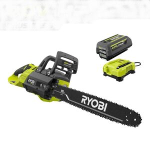 ryobi 40v hp brushless 18 in. cordless battery chainsaw with 5.0 ah battery and charger