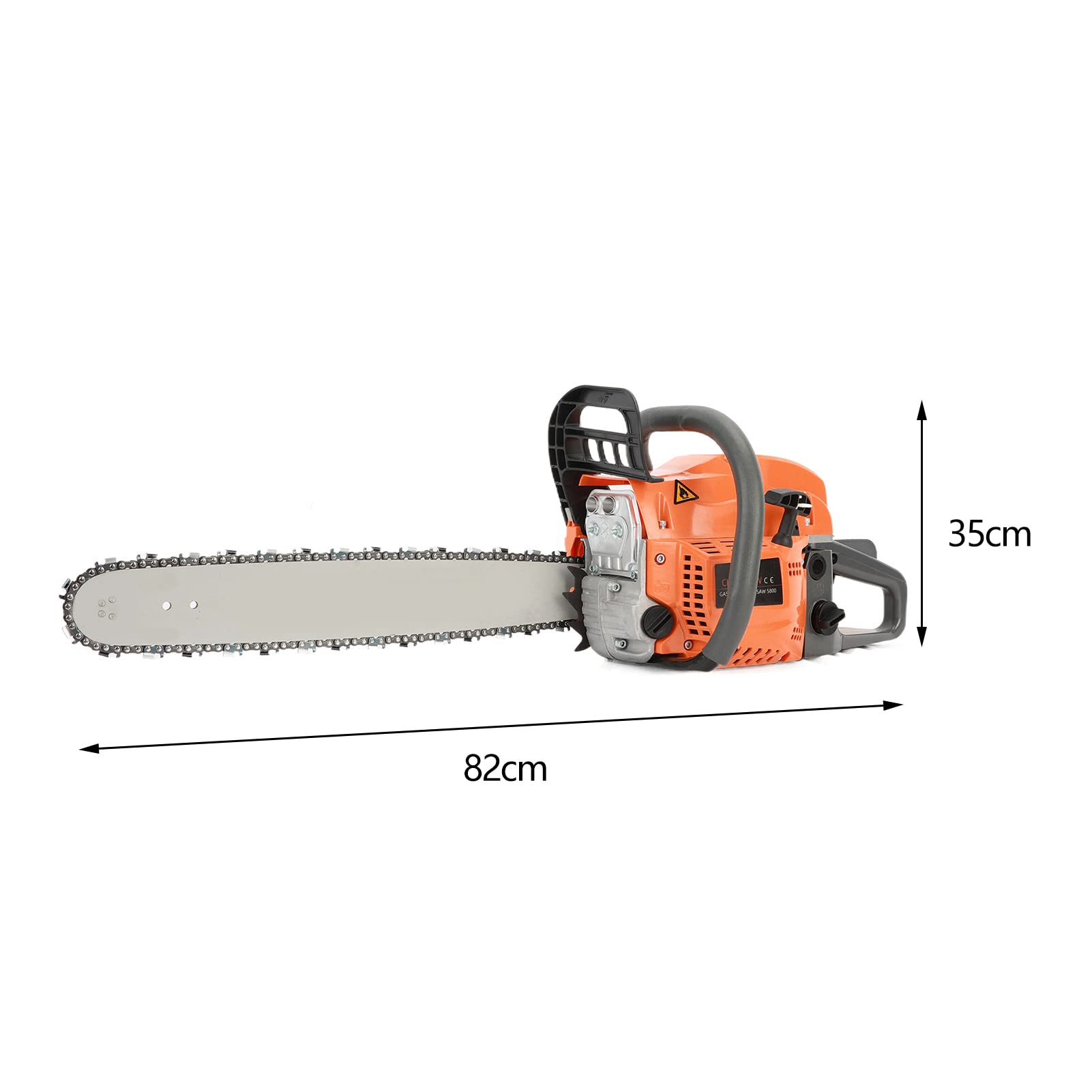 Gas Chainsaw 58CC Power Chain Saw 20 Inch Guide Board Chain Saws Handheld Cordless Petrol Chain Saws for Trees Gas Powered Farm, Ranch & Garden Tools (Orange)