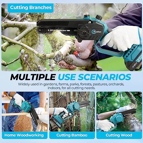 Mini Chainsaw Cordless 8 inch & 6 inch, 2023 Upgraded Brushless Mini Chainsaw with Auto Oiler, 2*2.0Ah Batteries Mini Electric Chainsaw, Portable Handheld Small Chainsaw for Garden Courtyard Cutting