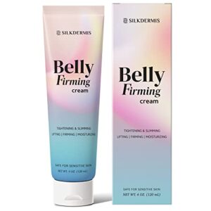 silkdermis b flat belly firming cream - skin tightening & cellulite cream for stomach, thighs & butt, moisturizing firming lotion with powerful natural ingredients , 120 ml