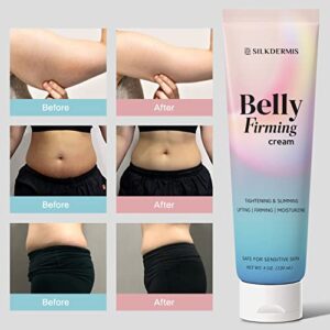 SILKDERMIS B Flat Belly Firming Cream - Skin Tightening & Cellulite Cream for Stomach, Thighs & Butt, Moisturizing Firming Lotion with Powerful Natural Ingredients , 120 ML