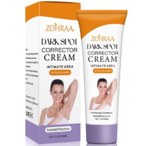 zohraa dark spot corrector cream, dark spot remover for face and body for neck, underarm, elbows, intimate areas, knees and private areas, intimate skin cream bleaching cream 2 fl oz