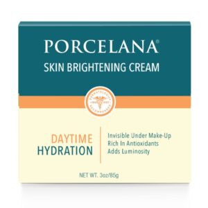 porcelana daytime hydration cream for face & body [updated formula] - fades dark spots & evens skin tone - for sun & age spots, acne scarring, melasma & discoloration - antioxidant moisturizer (3 oz)