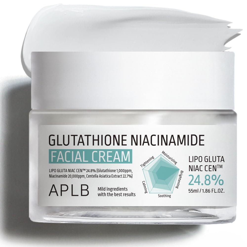 APLB Glutathione Niacinamide Facial Cream | LIPO GLUTA NIAC CEN™ 24.8% 1.86 FL.OZ/Korean Skincare, Deep hydration, Niacinamide, Improve skin elasticity, Improve skin texture