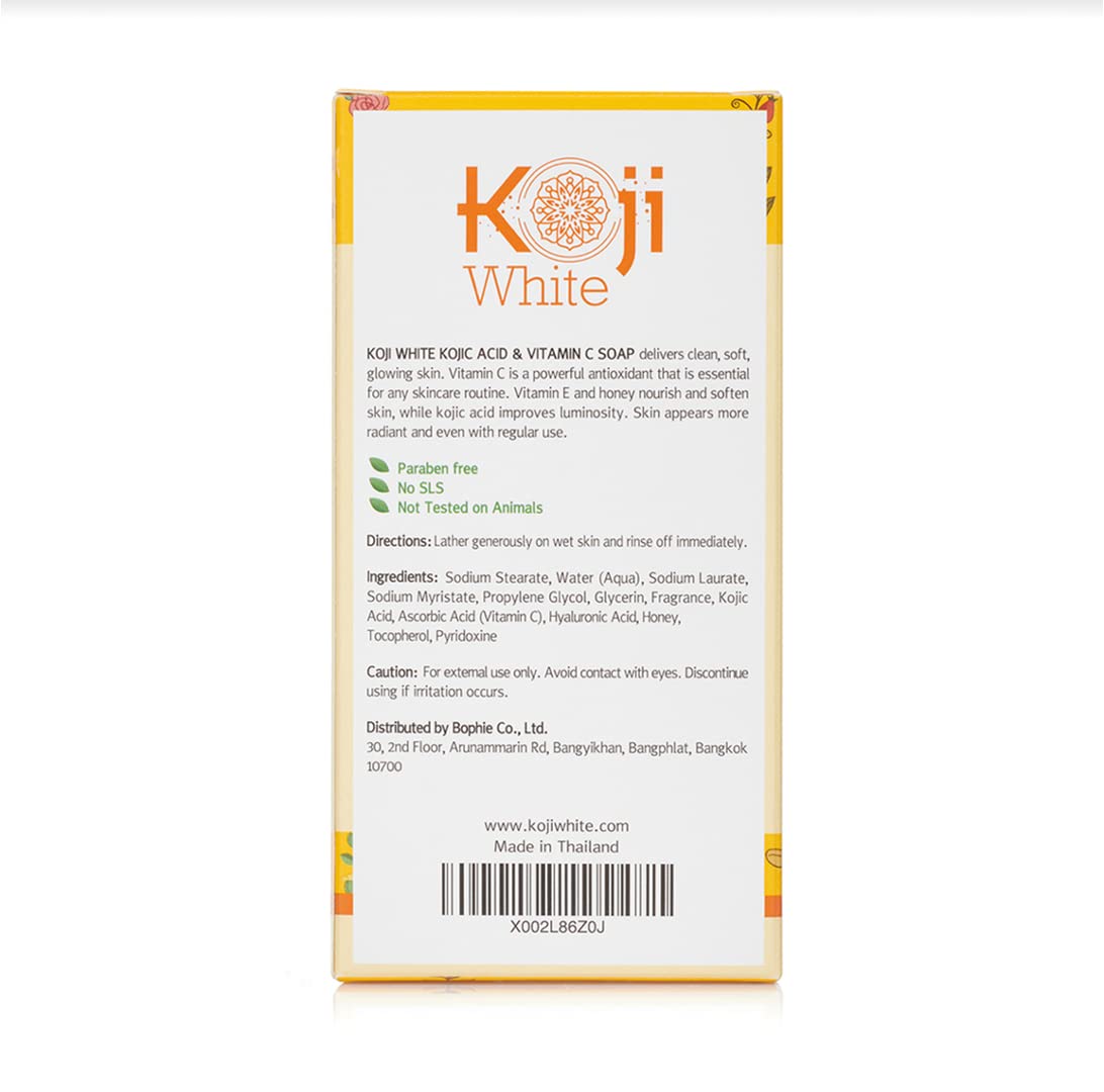 Koji White Kojic Acid Skin Brighten & Glowing Soap, Gift Set for Women with Kojic Acid, Papaya, Glutathione, Vitamin C, Collagen, Hyaluronic for Hydrating Facial & Body, Vegan Soap, 2.8 Oz (6 Bars)