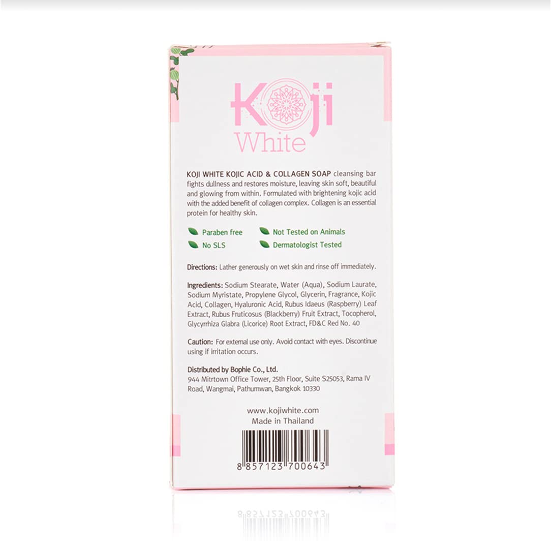 Koji White Kojic Acid Skin Brighten & Glowing Soap, Gift Set for Women with Kojic Acid, Papaya, Glutathione, Vitamin C, Collagen, Hyaluronic for Hydrating Facial & Body, Vegan Soap, 2.8 Oz (6 Bars)