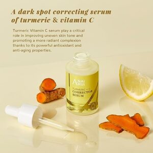 ANAiRUi Vitamin C Turmeric Facial Serum, Face Serum for Dark Spots, Hydrating, Firming & Smoothing Serum For All Skin Types, Wrinkles, Fine Lines, Radiance & Glow 1.05 OZ