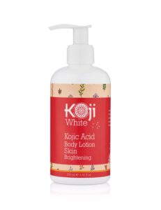 koji white kojic acid skin brightening body lotion - daily moisturizer & glowing skin, dark spots, boost hydrating, sun damage skin, uneven skin tone, paraben-free, vegan, 8.45 fl oz bottle