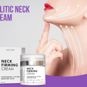 VALITIC Neck Cream for Tightening and Firming - Hyaluronic Acid, Retinol, and Vitamin C - Anti Aging Tightening & Lifting Sagging Skin Day and Night Cream