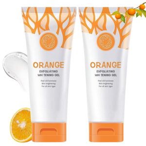 orange exfoliating gel scrub face body skin,natural orange peeling gel face scrub,deep cleansing moisturizing facial exfoliator 50g (2pcs)