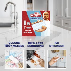 Mr. Clean Magic Eraser, Extra Durable Pro Version, Shoe, Bathroom, and Shower Cleaner, 5X stronger Last longer Cleaning Pads with Durafoam, 10 Count