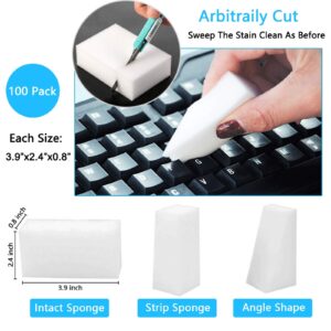 Melamine Sponge, 100/180 Pack Magic Sponge Eraser, Melamine Foam Bulk Sponge Sheets, Bathroom Oven Shower Glass Dishes Stove Top Kitchen Sinks Bathtub Wall Tile Baseboard White Cleaner, Not Easily Rip