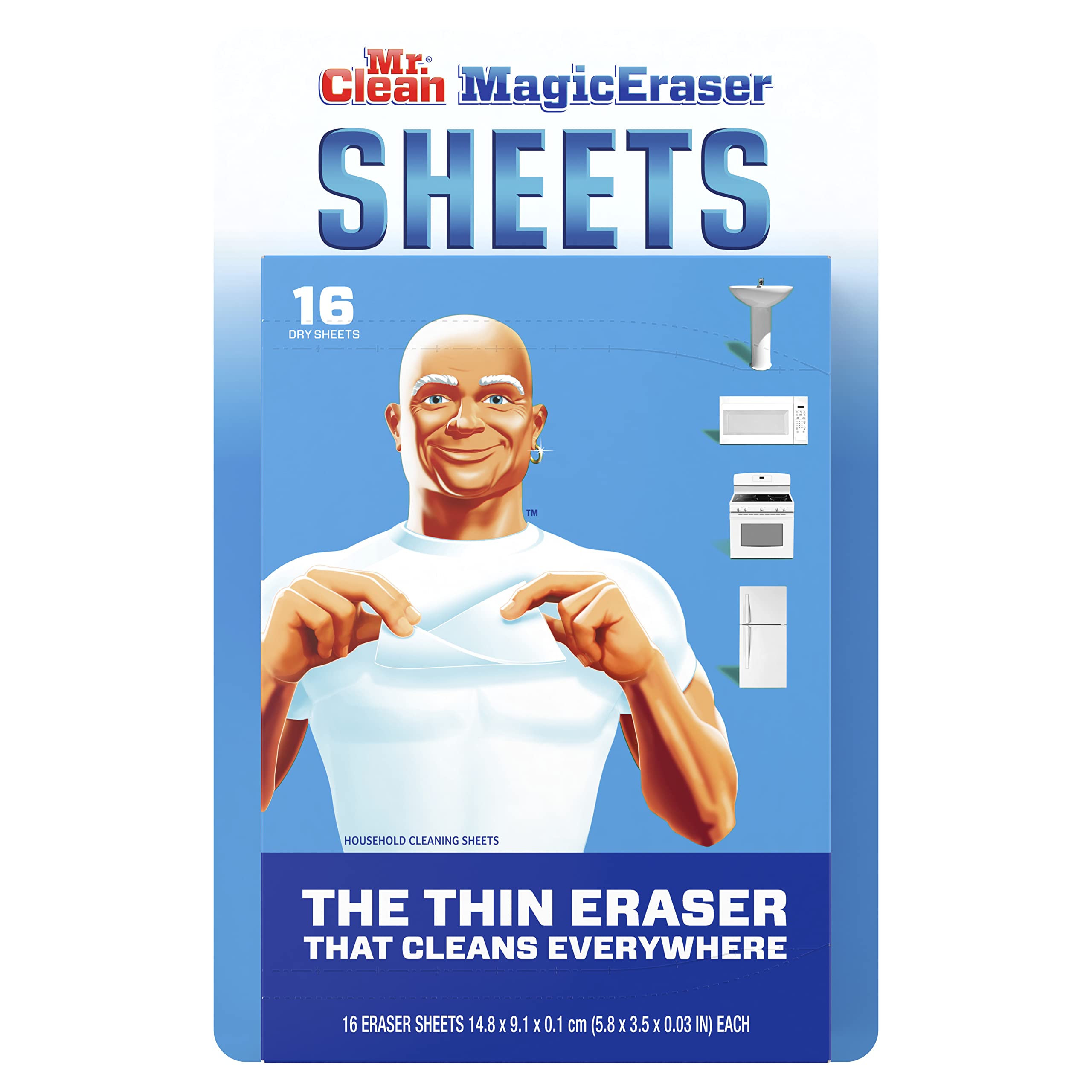 Mr. Clean Magic Eraser Cleaning Sheets, The Power of a Magic Eraser in a Thin, Flexible, Disposable Sheet, 16 Count