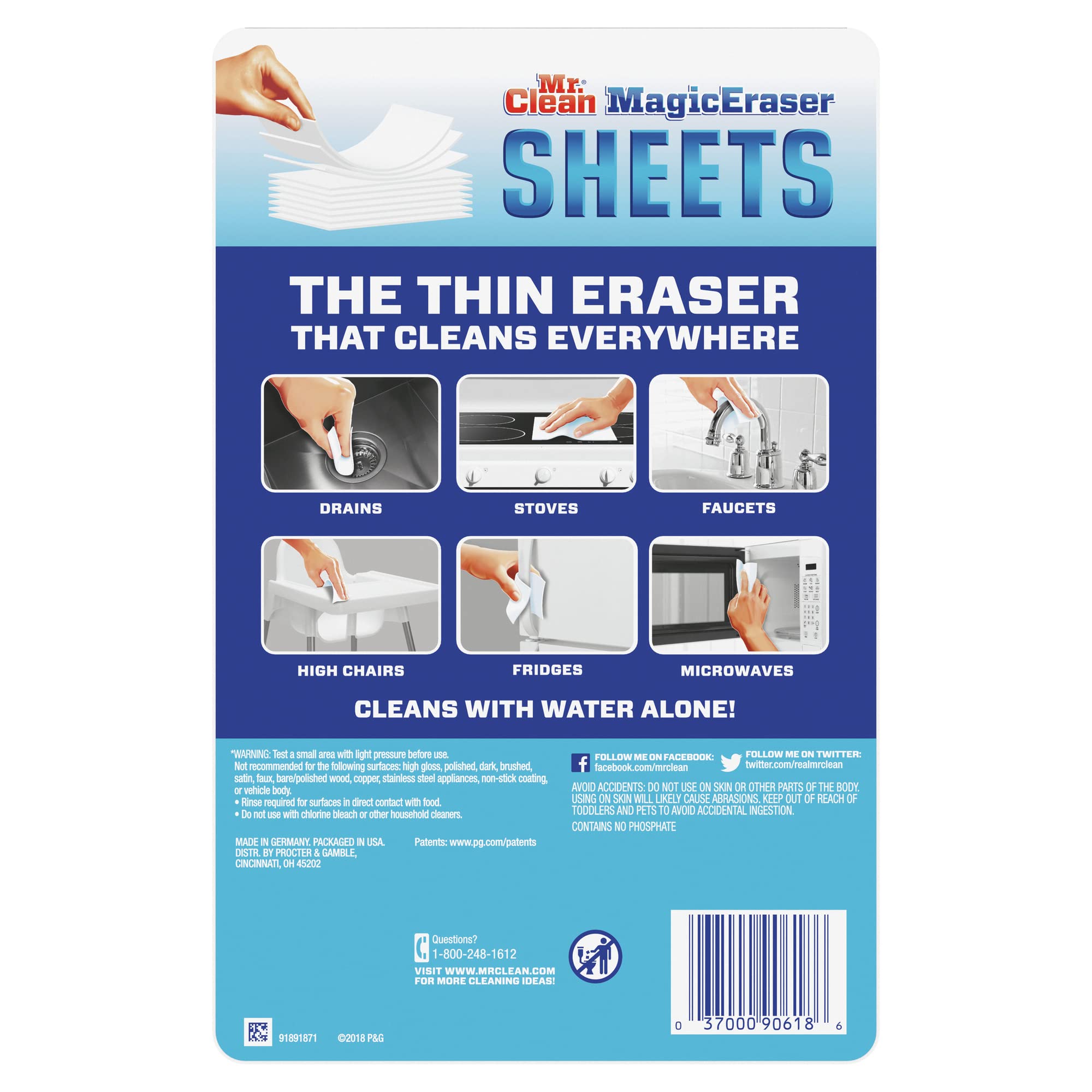 Mr. Clean Magic Eraser Cleaning Sheets, The Power of a Magic Eraser in a Thin, Flexible, Disposable Sheet, 16 Count