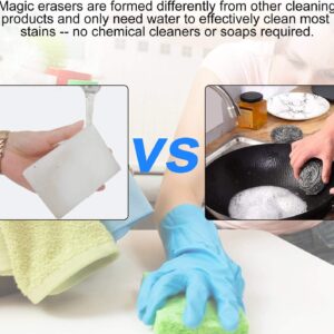 Acrux7 50 Pack Magic Sponge Eraser, Extra Thick Melamine Foam Sponges Cleaning Pads in Bulk Household Cleaning Sponge for Bathroom Kitchen Dishes, Tile Floor, Leather, Car(100x70x30mm)