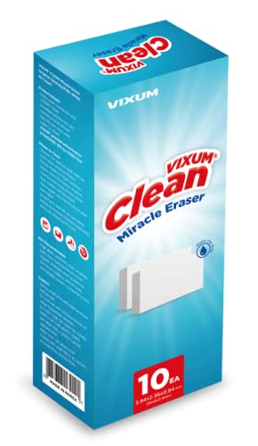 VIXUM CLEAN Miracle Eraser Original Cleaning Pads, White, Shoe, Kitchen, Bathroom and Shower Cleaner, 50 Count