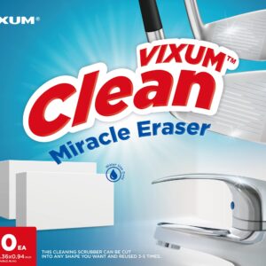 VIXUM CLEAN Miracle Eraser Original Cleaning Pads, White, Shoe, Kitchen, Bathroom and Shower Cleaner, 50 Count