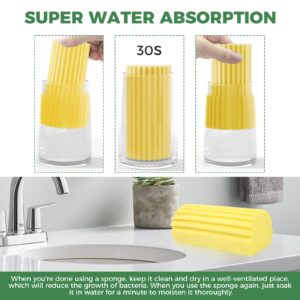 5-Pack Damp Clean Duster Sponge, Dusters for Cleaning Scrub Brush Magic Eraser Sponge Household Cleaning Supplies Products Kitchen Gadgets Tools Sink Accessories for Blinds, Baseboard, Ceiling Fan