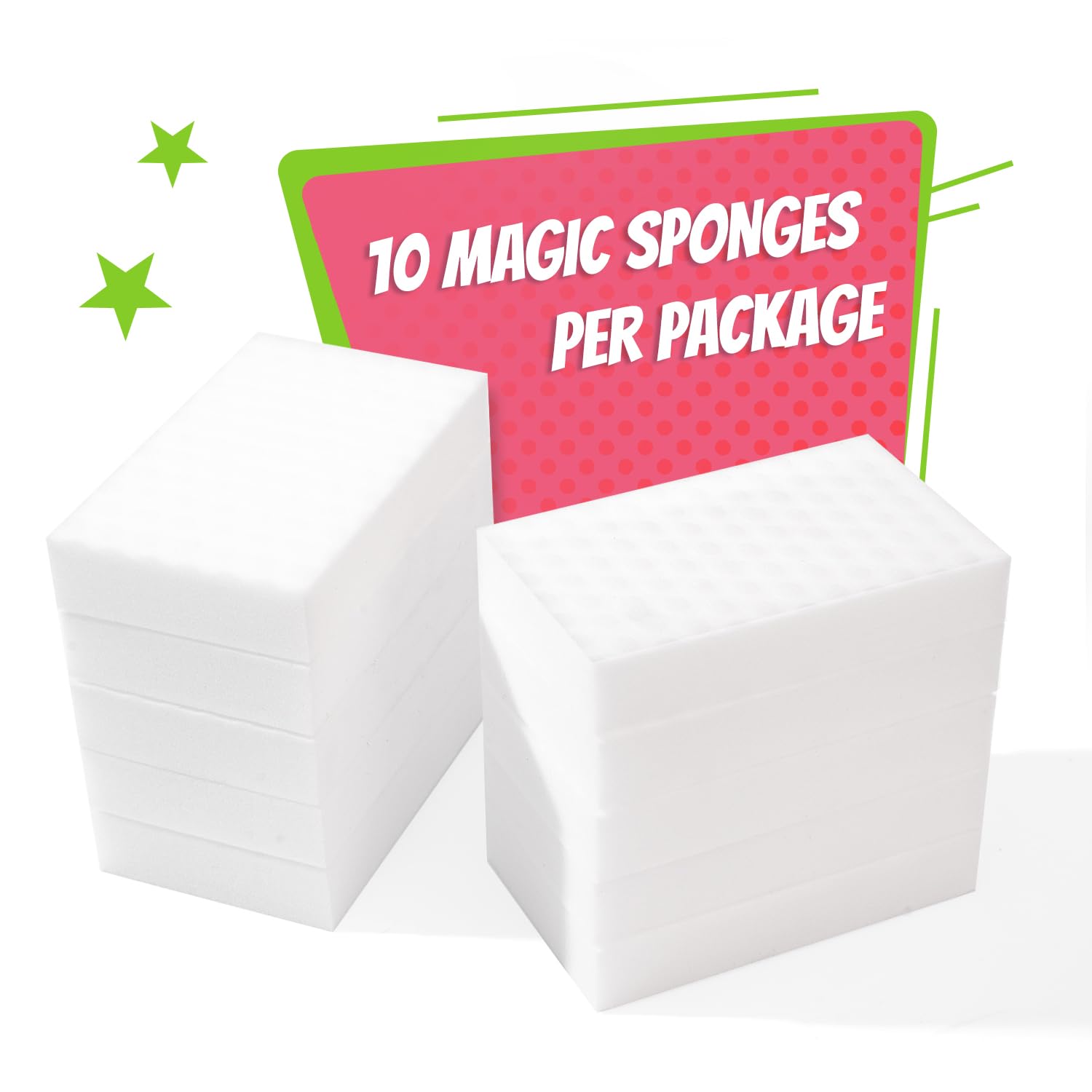 INNOSOL Premium Magic Eraser Sponge I 10 Pcs of Magic Erasers I Melamine Sponge I Magic erasers and reusable sneakerasers I Scrub car, kitchen, toilet cleaner, bathtub I Durable Cleaning Pads