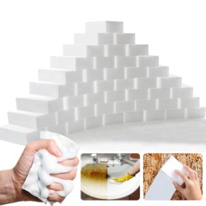 magic sponge eraser, 50pack melamine sponge foam bulk sponge sheets cleaning pads, multi-functional household cleaning sponges for dish, kitchen, stove, bathtub, sink, furniture