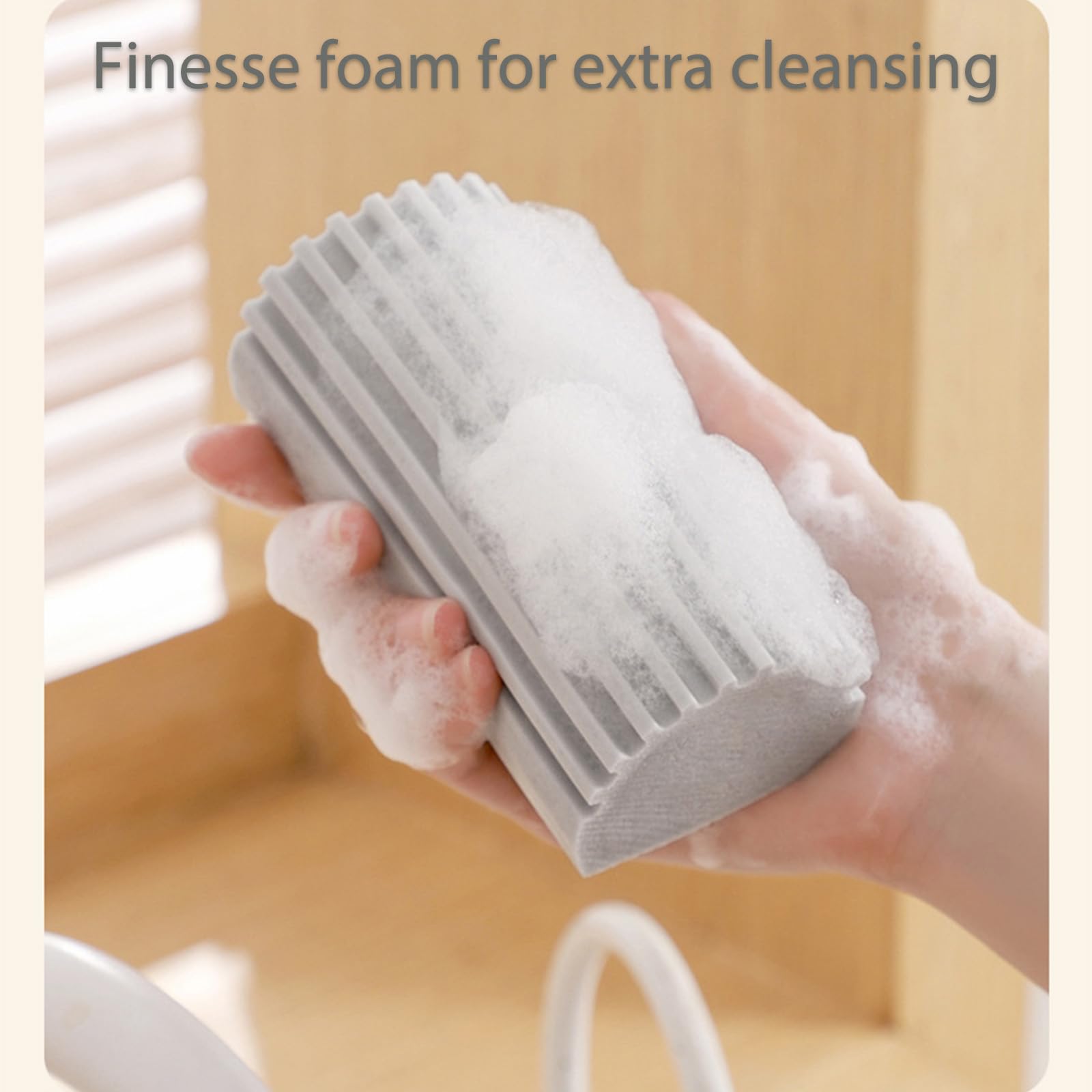 2-Pack Damp Clean Duster Sponge Magic Sponge Eraser for Household Cleaning, Dusters for Cleaning Blinds, Baseboards, Vents, Mirrors, Window Track Grooves and Faucets No Dust Flying and Spreading