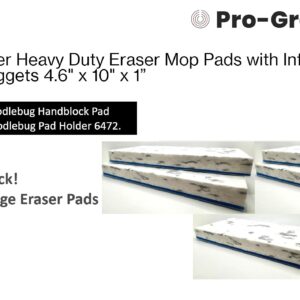 Magic Mopper 4.5" x 10" Heavy Duty Mop Floor Cleaning Eraser Pads Infused with Scouring Nuggets 10x Durability Commercial Grade Floor Baseboard Walls, Compare to Magic Eraser – Doodlebug Pad, 5 Pack