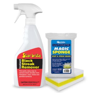 star brite black streak remover & degreaser + magic sponge eraser 2 pack - super charge your cleaning kit