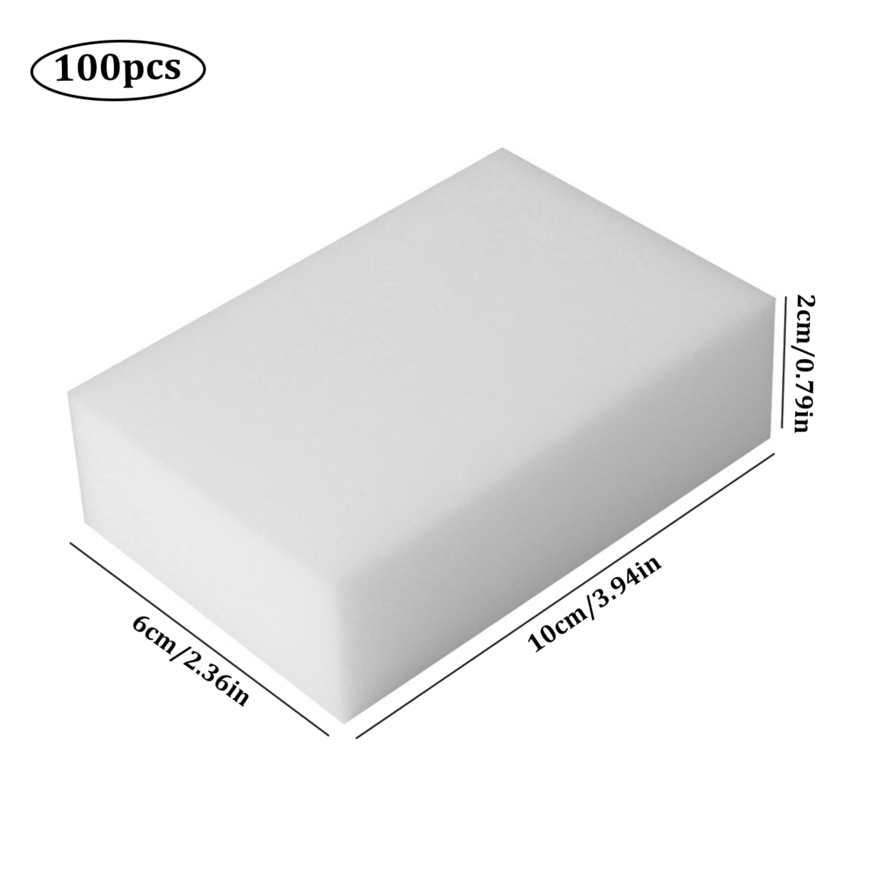 Magic Eraser Sponge 100PCS Magic Sponges for Cleaning Eraser Pad 4x2.4x0.8 Inch All-Purpose Power Scrub Non-scratch Cleaning Sponge for Kitchen Bathroom Wall